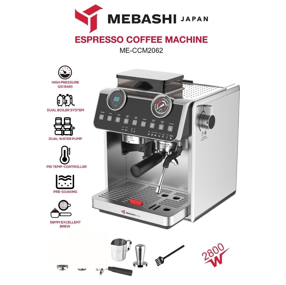 اسپرسوساز نیمه صنعتی مباشی مدل ME-CCM2062 (نمایندگی مباشی 1 آبان )